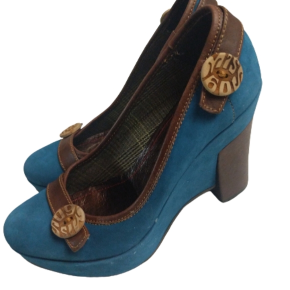 Miss Sixty | Shoes | Miss Sixty Darla Teal Retro Suede Platform Shoes ...